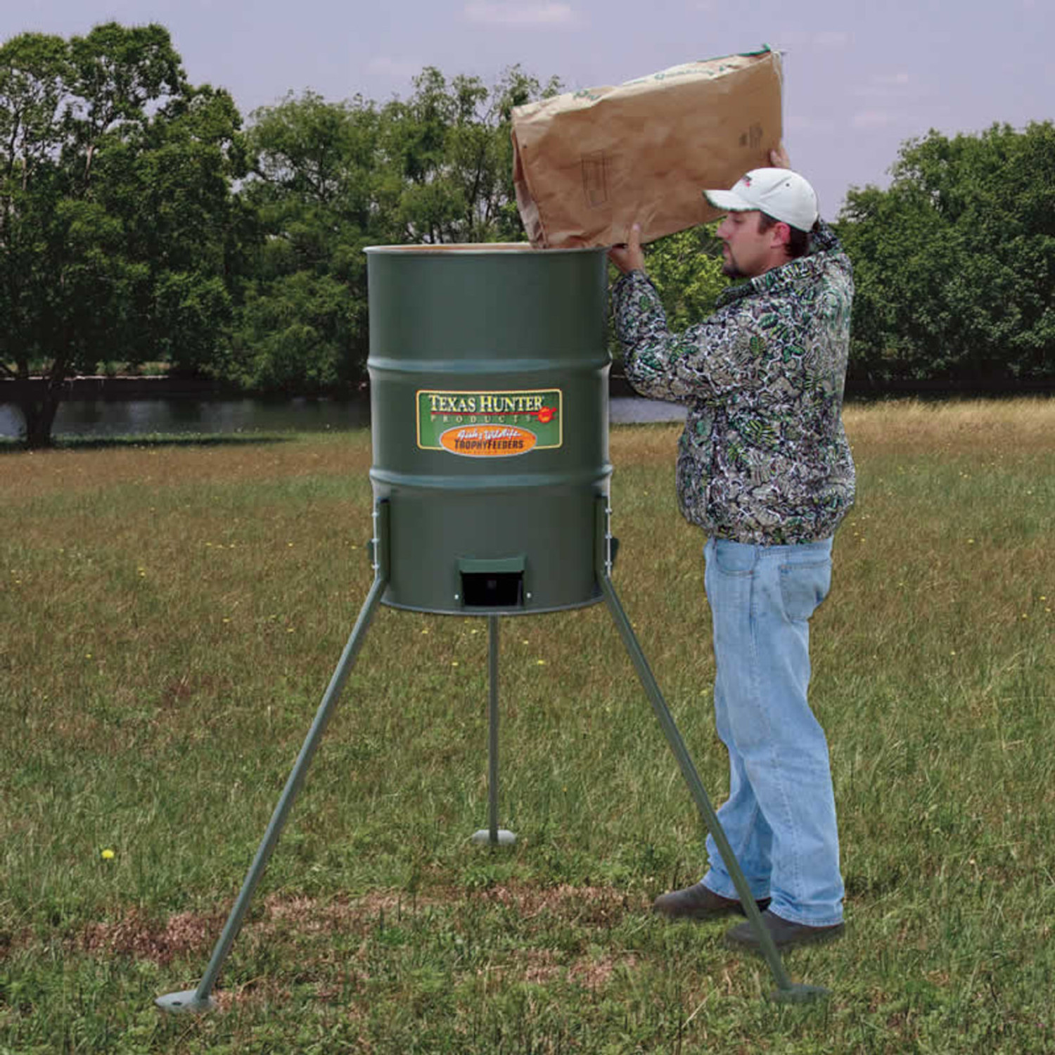 Texas Hunter Gravity Deer Feeder | 300lbs Protein Feeder